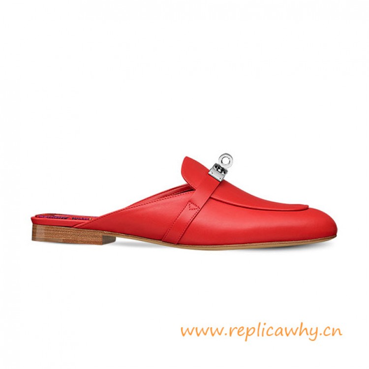 Original Oz Loafers Ladies' mule in Calfskin with Palladium Mini Kelly ...